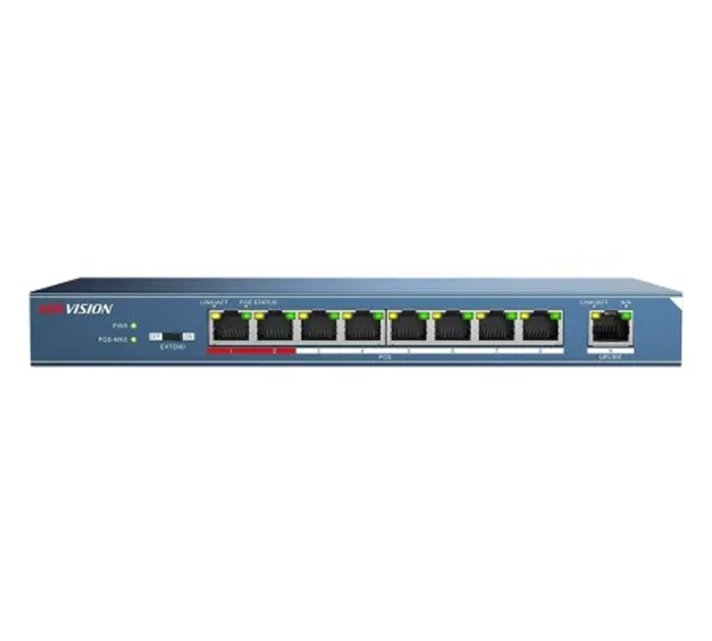 Hikvision DS-3E0109P-E/M(B) 8 Port Unmanaged PoE Switch - Tawrat Technology